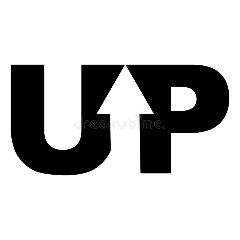 Sign Logo Up Arrow in the Word, Vector Up Arrow Stock Vector ...