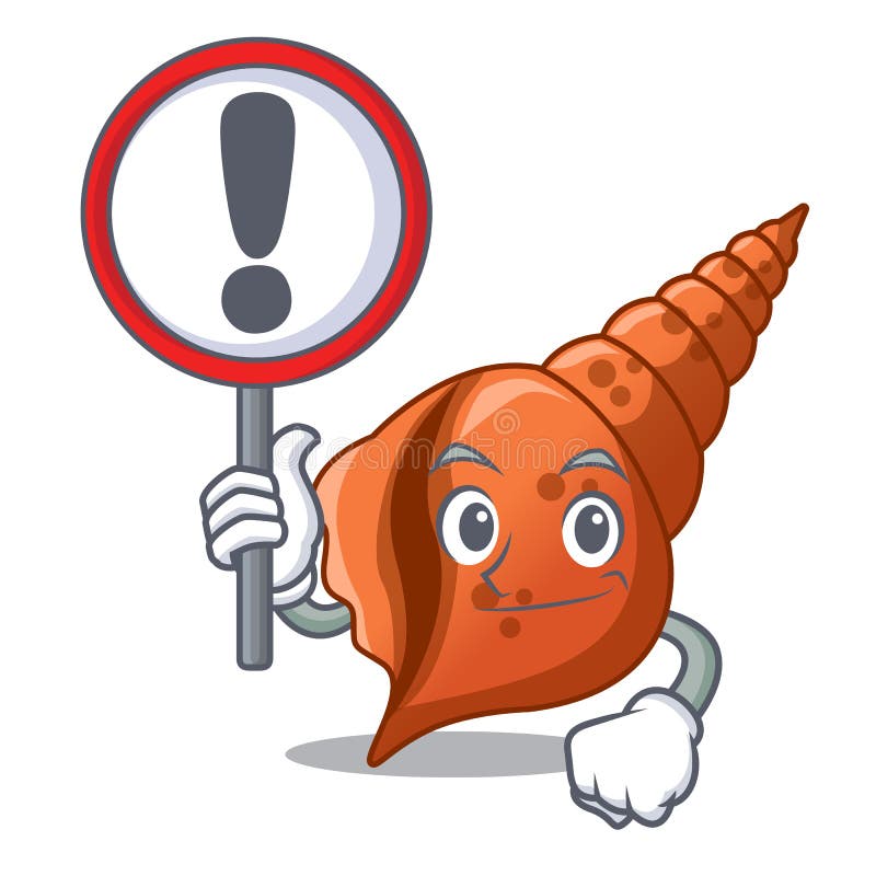 With Sign Long Shell Character Cartoon Stock Vector - Illustration of ...