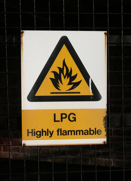 Sign, LPG Highly Inflammable Stock Image - Image of personnel ...