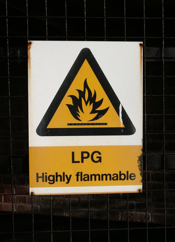 Sign, LPG Highly Inflammable Stock Image - Image of personnel ...