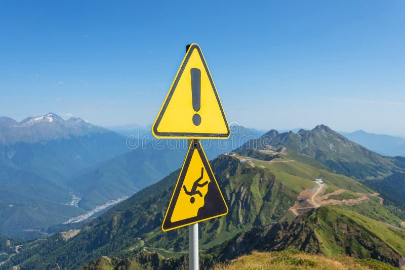 Cliff Collapse Warning Sign Stock Photos - Free & Royalty-Free Stock ...