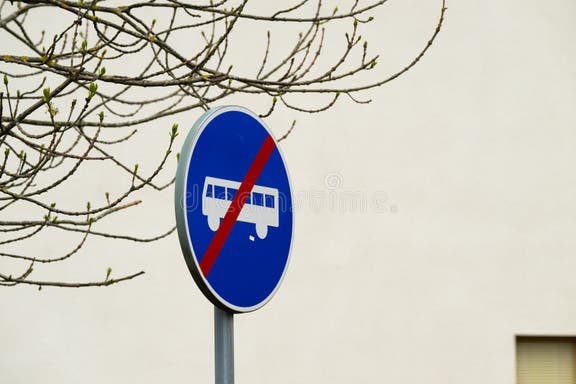 Sign Marking End of Bus Gate.. Stock Image - Image of highway ...