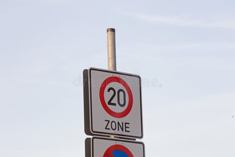 20 KPH Speed Limit Sign stock photo. Image of greece - 91832424