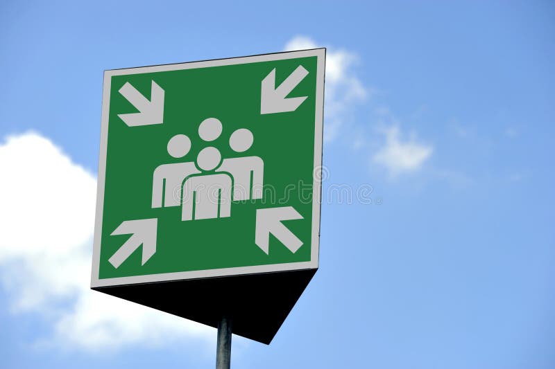 Sign for meeting point stock photo. Image of green, warning - 9528722