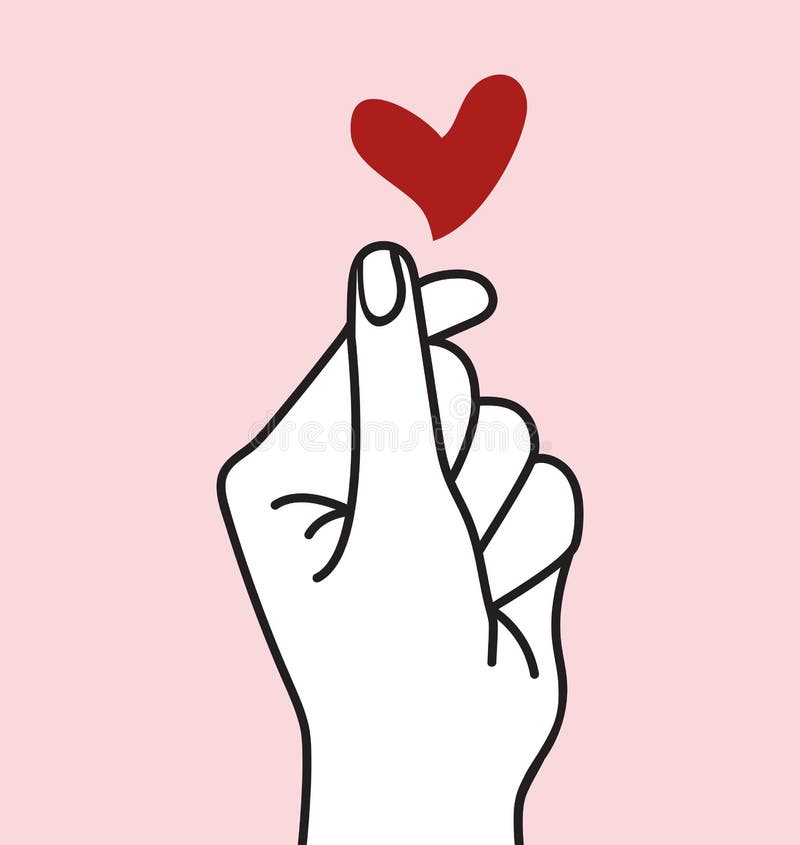 Sign mini heart outline stock vector. Illustration of gesture - 138426364