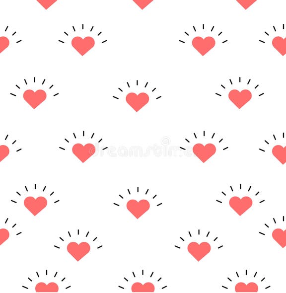 Sign Mini Heart Seamless Pattern Stock Vector - Illustration of happy ...