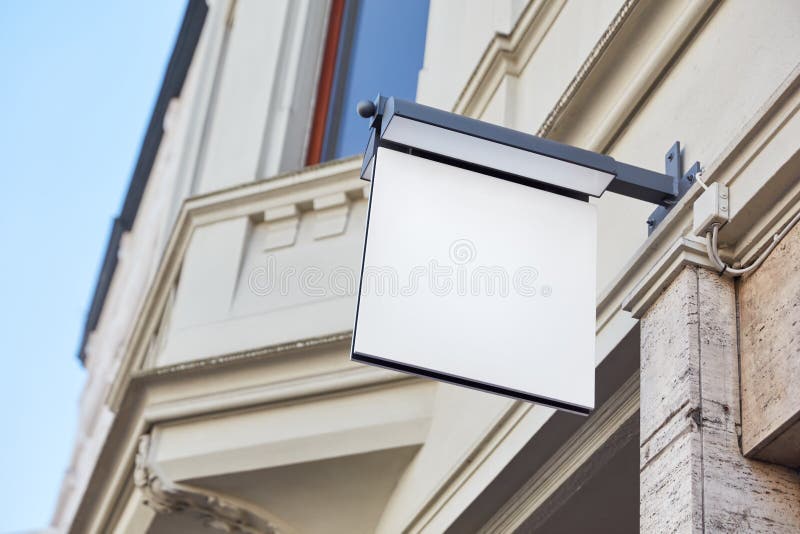 Sign Mock-Up for Company Name on Building Stock Image - Image of ...