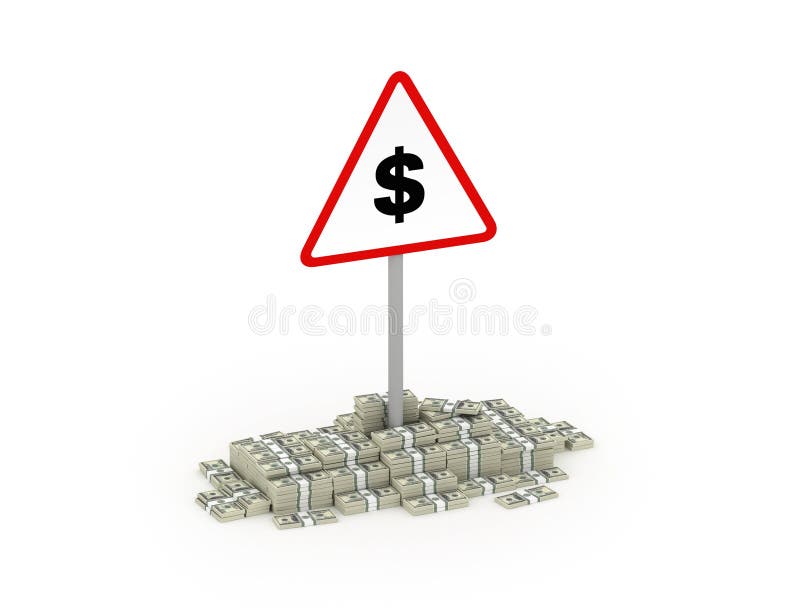 Sign of money here stock illustration. Illustration of pile - 23120216
