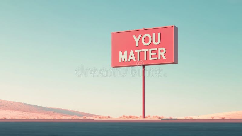Sign with Motivational Message You Matter on Color Background Stock ...