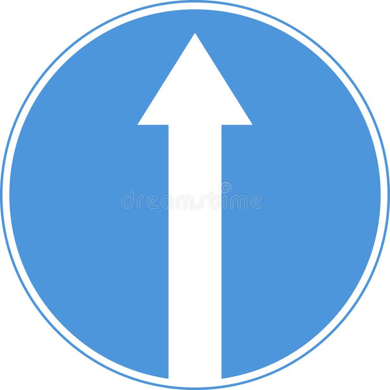 The Sign is Moving only Straight. Vector Image.d Stock Vector ...