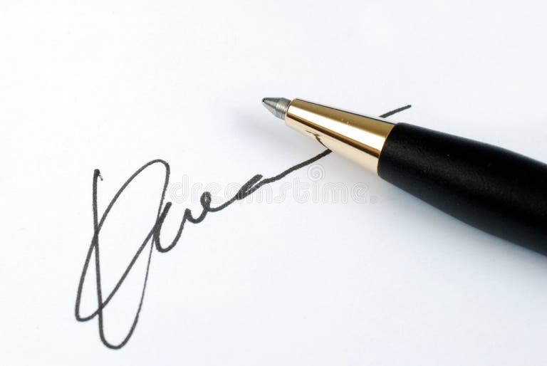 Sign the name on a paper stock photo. Image of legal - 13290530
