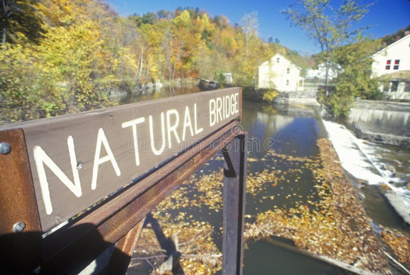 Sign for Natural Bridge, North Adams, Massachusetts Stock Photo - Image ...