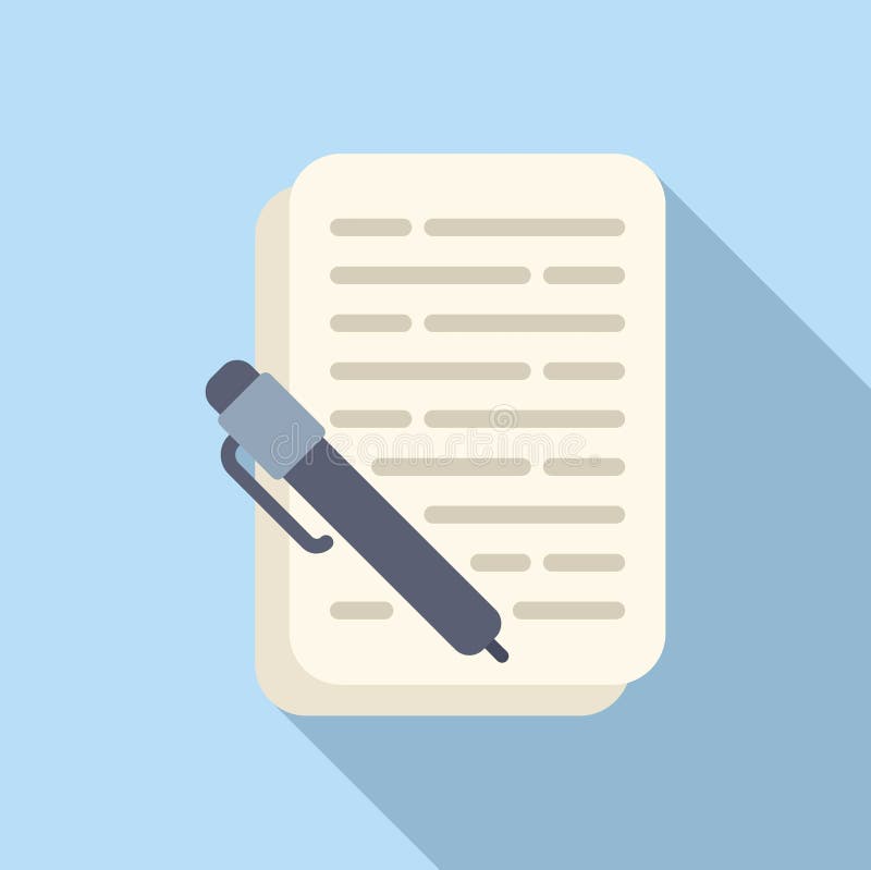 Sign New Document Icon Flat Vector. Law Disclaimer Stock Illustration ...