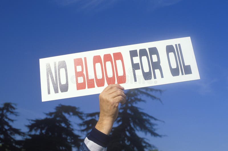 Sign No blood for oil editorial photography. Image of political - 26270457