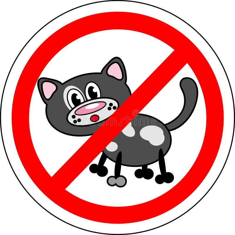 Sign no cats stock vector. Illustration of gray, safety - 37703948