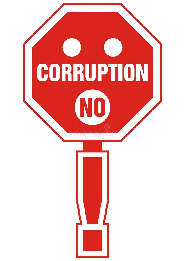 Sign no corruption stock vector. Illustration of foil - 14734711