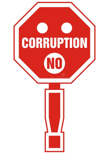 Sign no corruption stock vector. Illustration of foil - 14734711