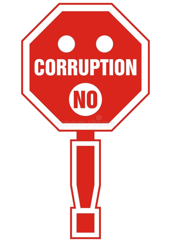 Sign no corruption stock vector. Illustration of foil - 14734711