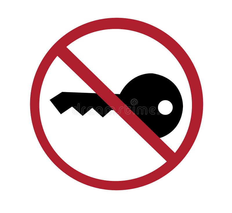 Sign - No Key, Turn Off Engine Stock Image - Image of white, warning ...