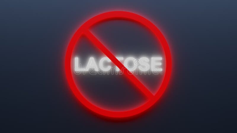 Sign No for LACTOSE in Food - Shining Illuminated Stock Illustration ...
