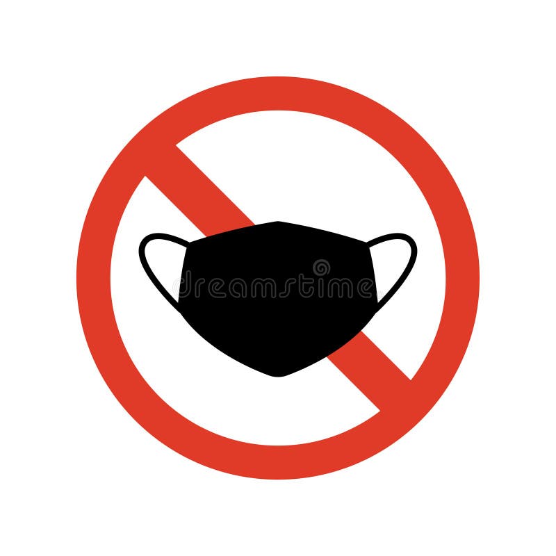 The Sign of No Mask. Isolated Vector Illustration Stock Illustration ...