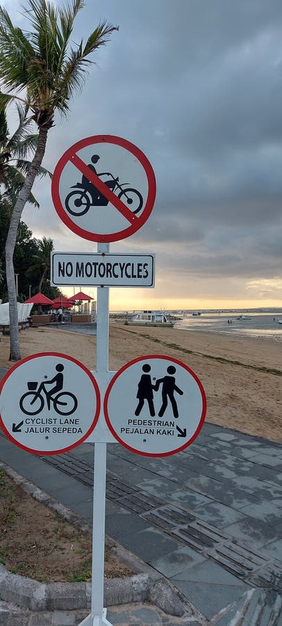 Sign. No Motorcycle Allowed Here Stock Photo - Image of motorcycle ...