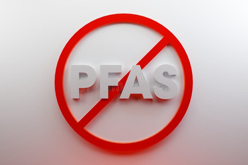 Sign No for PFAS in Food - Shining Illuminated. Stock Image - Image of ...
