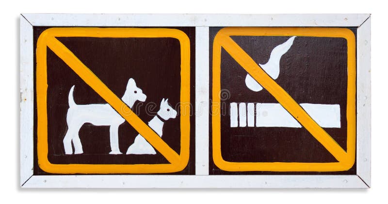 The Sign No Smoking and No Dog on this Area Stock Image - Image of ...