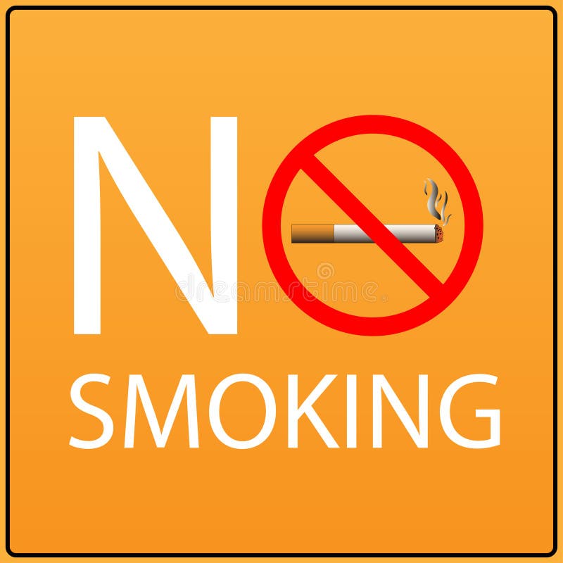 The Sign No Smoking on a Yellow Background Stock Illustration ...