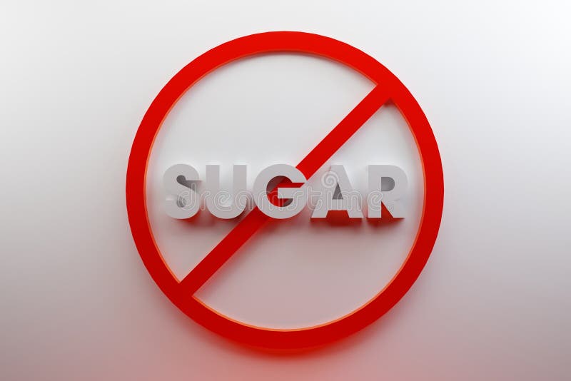 Sign No for SUGAR in Food - Shining Illuminated Stock Illustration ...