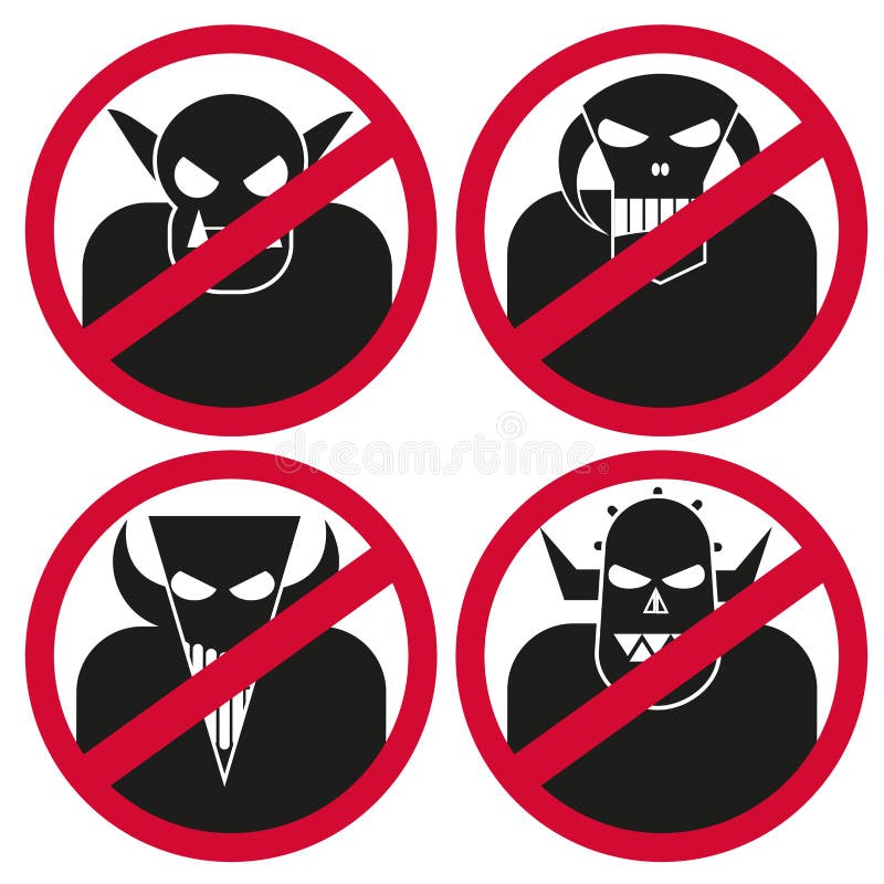 Sign_no troll stock vector. Illustration of evil, character - 101629502