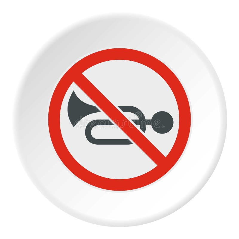 Sign No Trumpet Icon, Flat Style Stock Vector - Illustration of noise ...