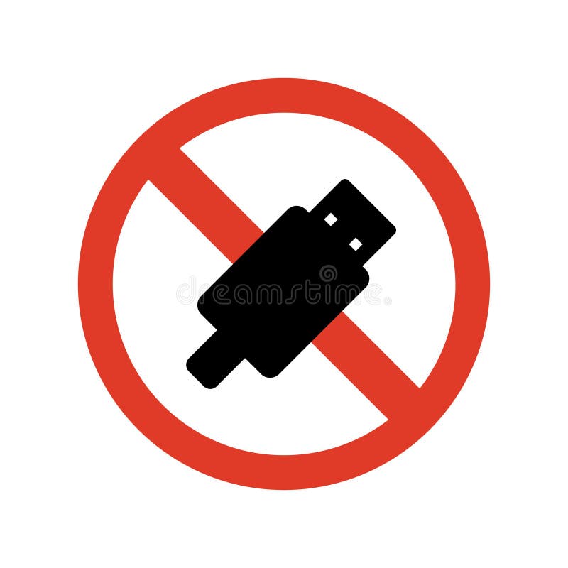 The Sign of No USB. Isolated Vector Illustration Stock Illustration ...