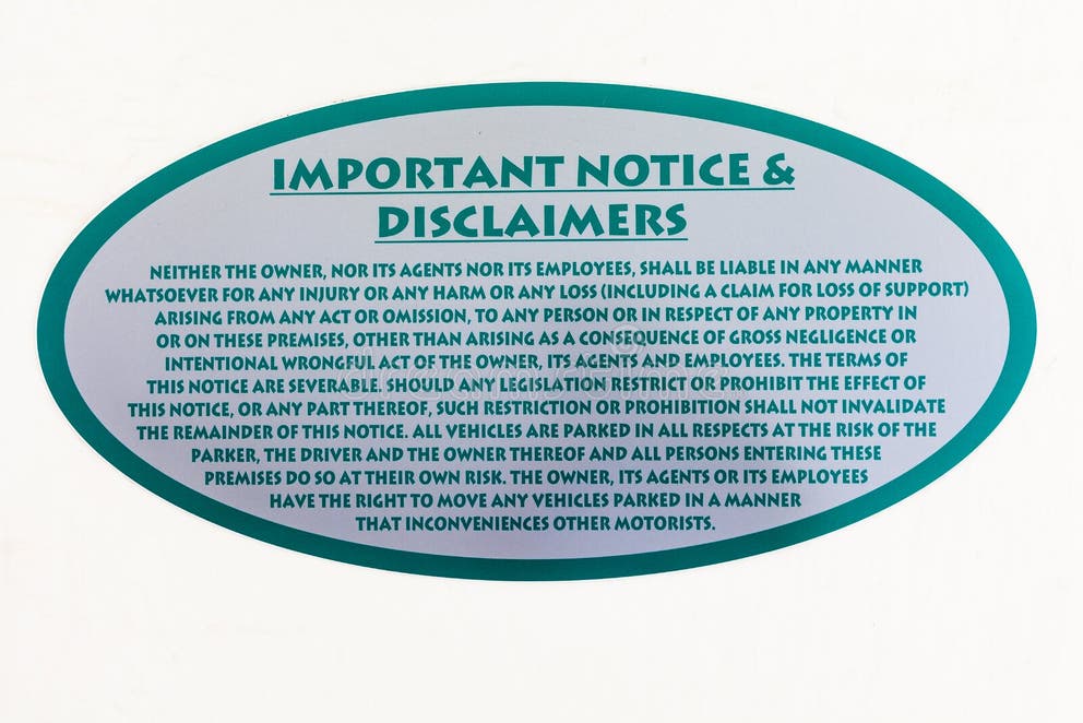 Notice Disclaimers Sign stock photo. Image of round, notice - 29766030