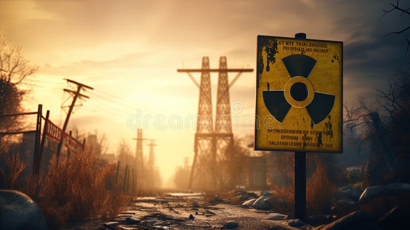 The Sign of Nuclear Energy and a Symbol of Danger Stock Illustration ...