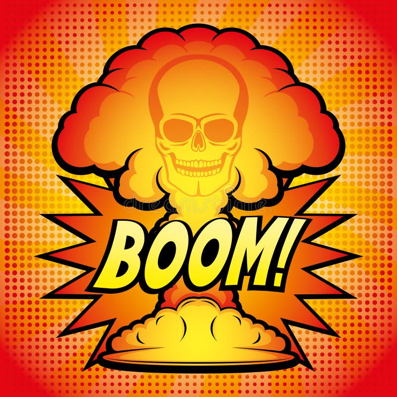 Sign of nuclear explosion. stock vector. Illustration of destroy - 90868040