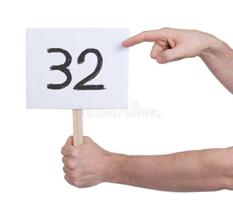 Sign with a number, 32 stock photo. Image of knowledge - 72849748