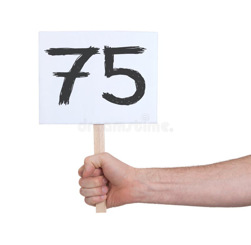 Sign with a number, 75 stock photo. Image of race, learning - 73358354