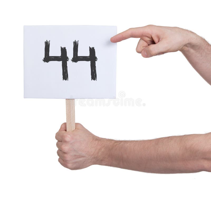 Sign with a number, 44 stock photo. Image of race, learning - 74466730