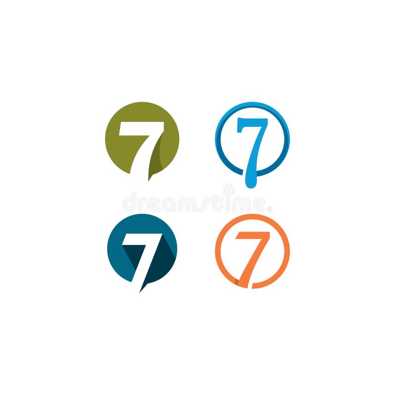 Sign of Number 7 Logo Vector Icon Illustration Stock Vector ...