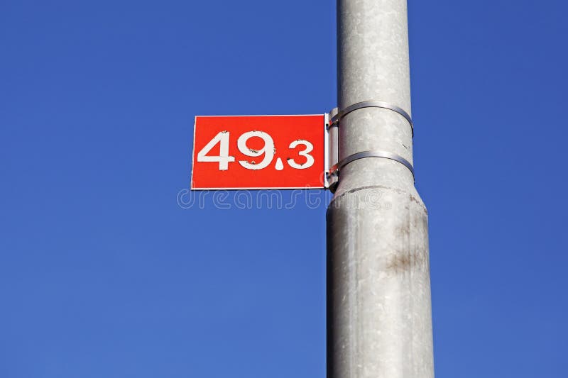 Sign with the numbers 49.3 stock photo. Image of text - 276776810
