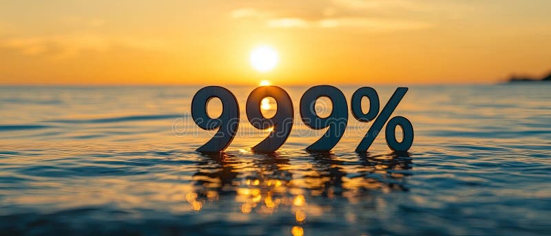 999 Sign in the Ocean at Sunset Stock Illustration - Illustration of ...