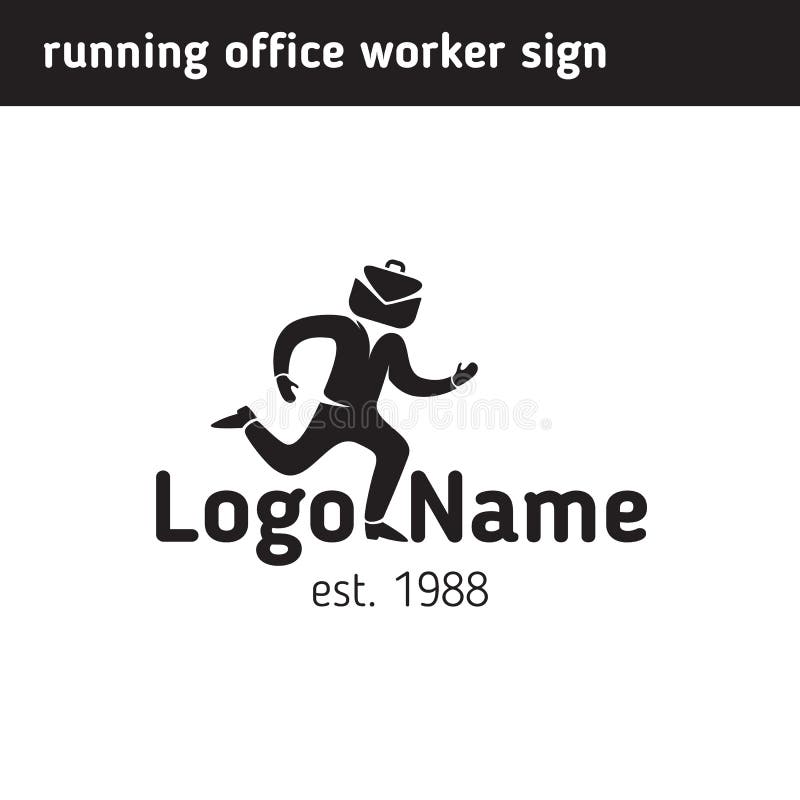 Sign Office Worker Hurries To Work Stock Vector - Illustration of ...