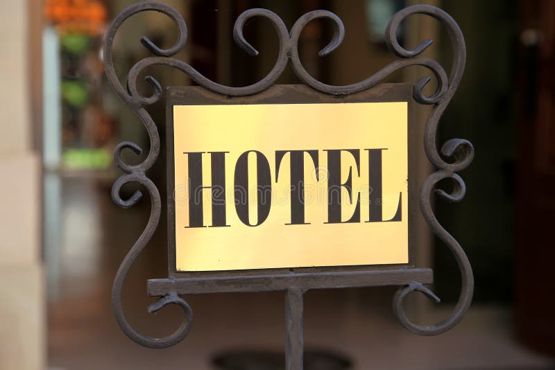 Sign of an Old Charming Hotel in Budapest. Stock Image - Image of sign ...