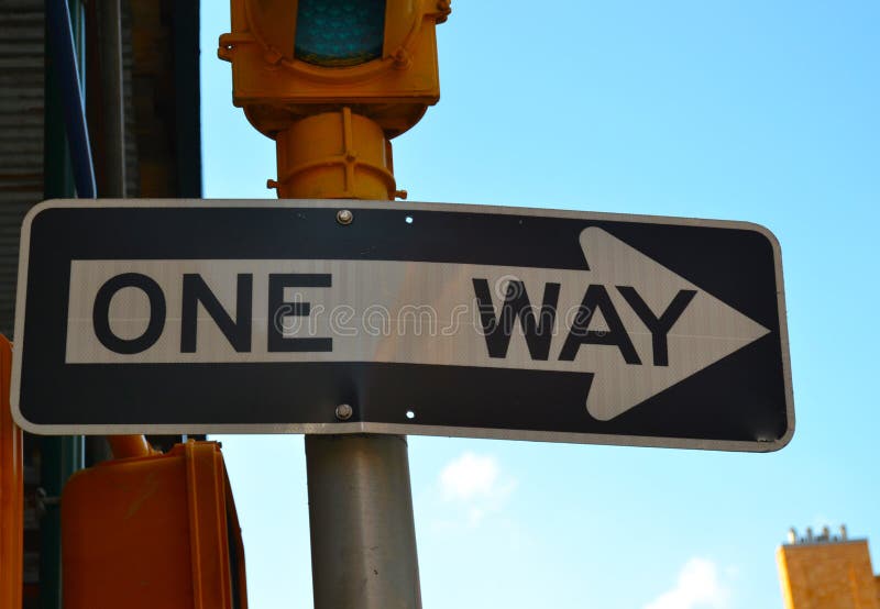 One Way Direction Sign And Landscape Stock Photo - Image of nobody ...