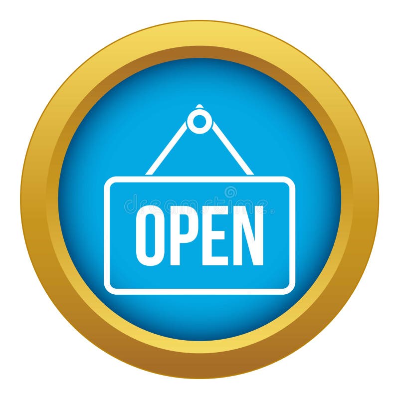 Sign Open Icon Blue Vector Isolated Stock Vector - Illustration of ...