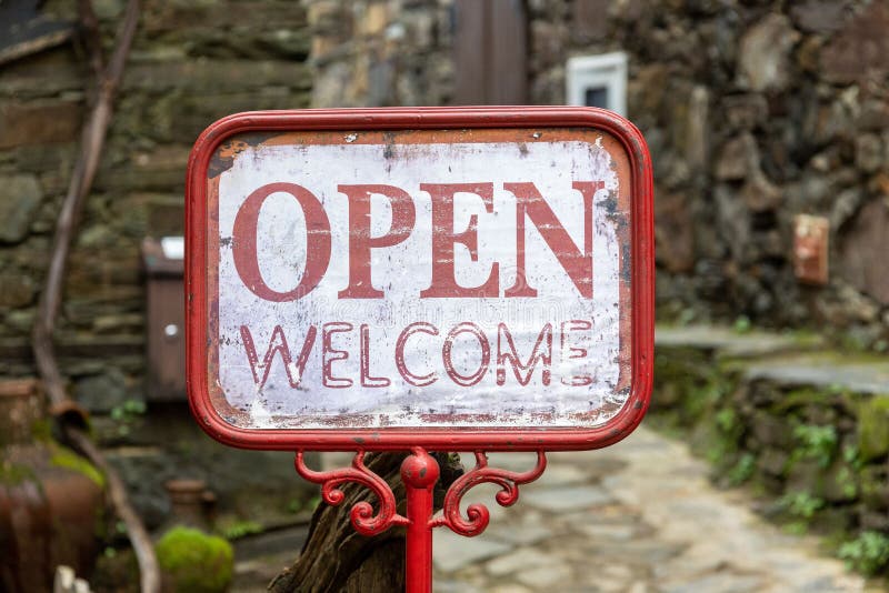 Sign open restaurant stock image. Image of business - 263392775