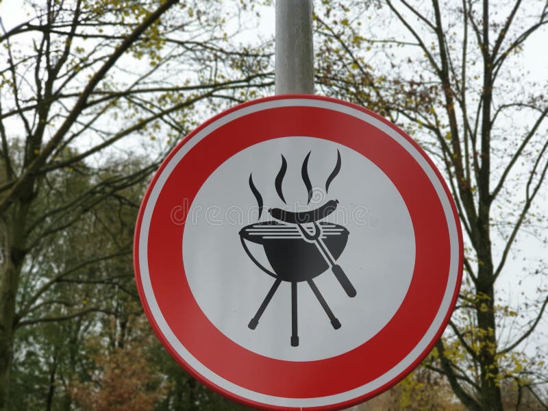 Sign at the Osdorp Park in Amsterdam that Barbeque in the Park is Not ...