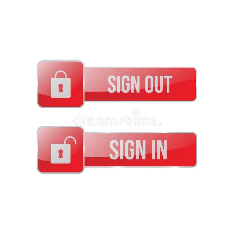 Sign in and Sign Out Button Vector for Web. Stock Vector - Illustration ...