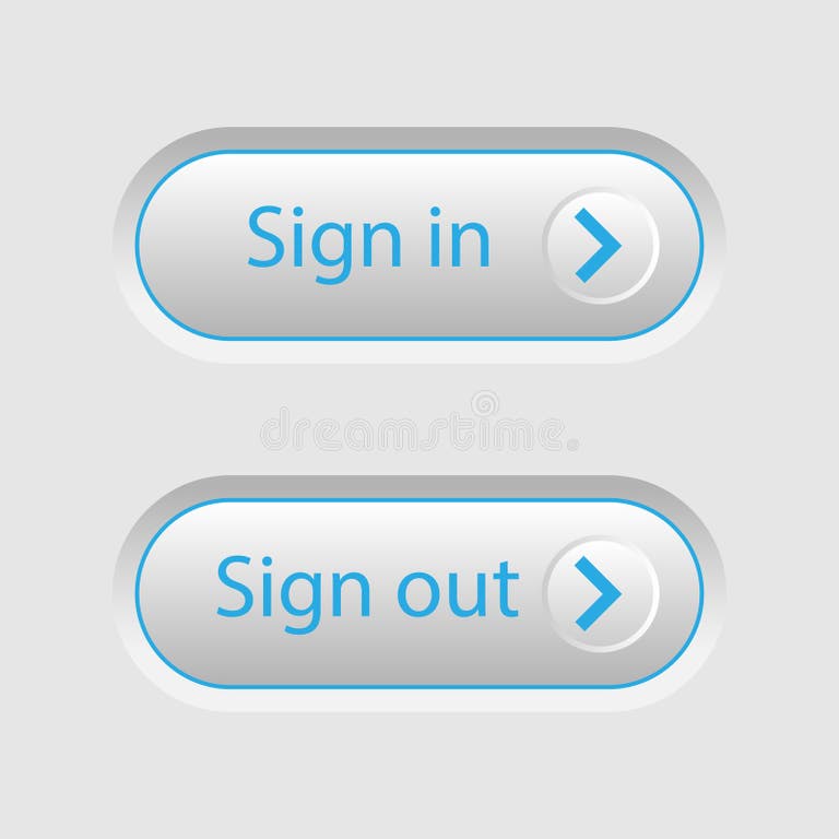Sign in and Sign Out Web Button. Vector Design Stock Vector ...